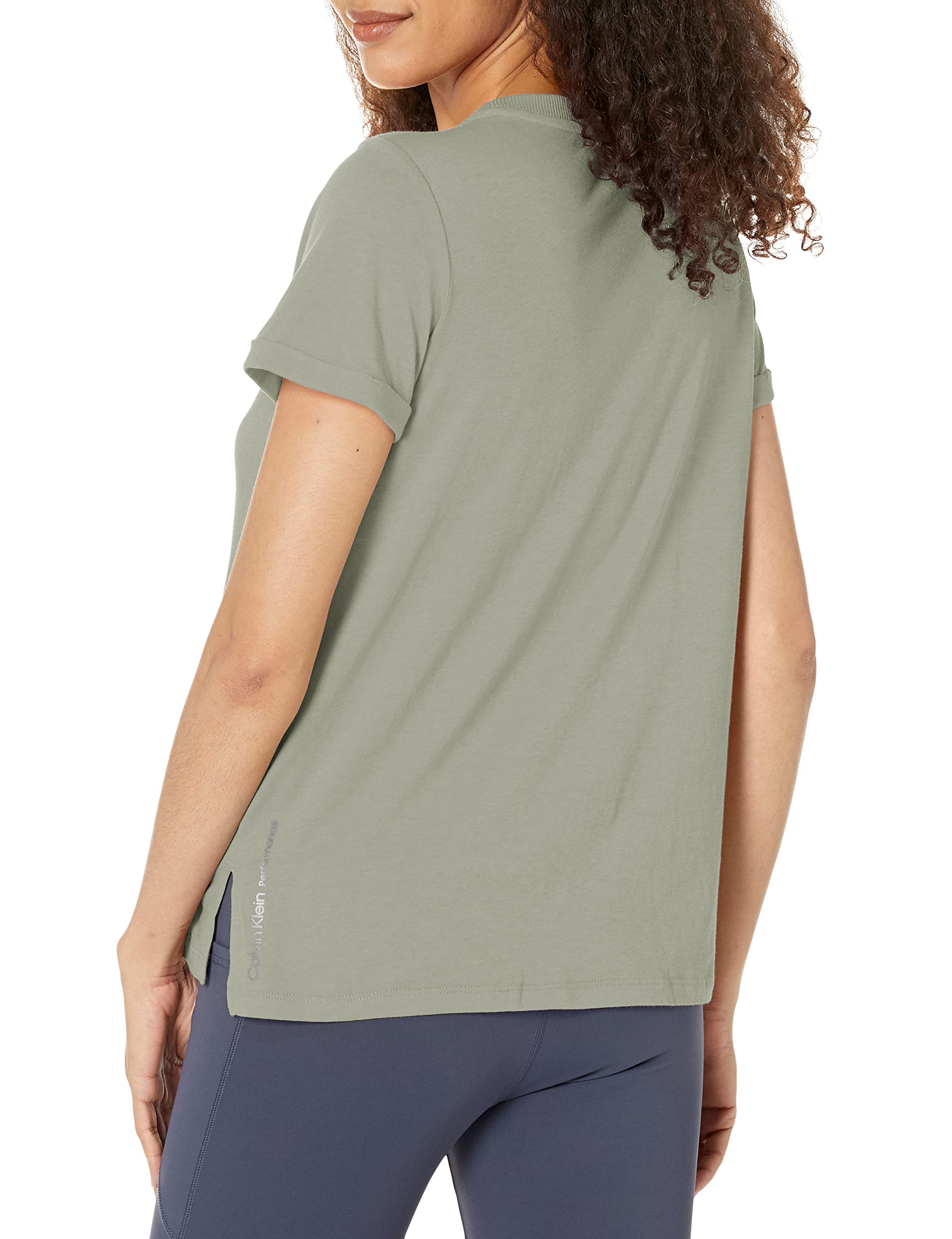 Calvin Klein Performance Women's Graphic Logo Crewneck T-Shirt, Sagebrush, Medium