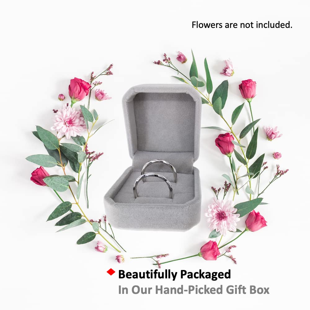 Cathay Select [New] Sterling Silver 925, Couple Rings Set, Adjustable Rings, Engagement Wedding Lovers Promise Rings
