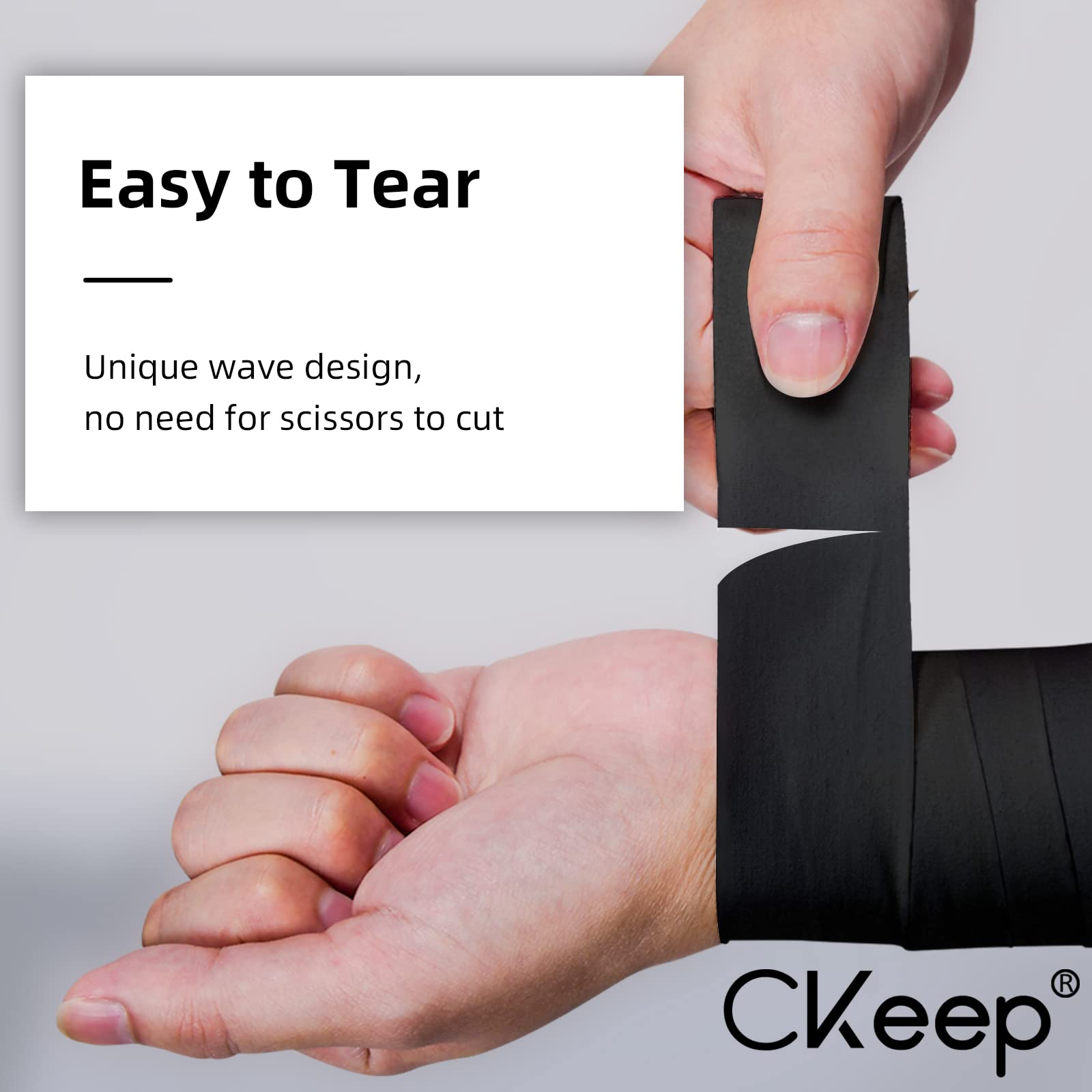 CKeep Begie Precut Kinesiology Tape and Black Athletic Tape,Sport Tape for Strains and Sprains, Hypoallergenic and Breathable