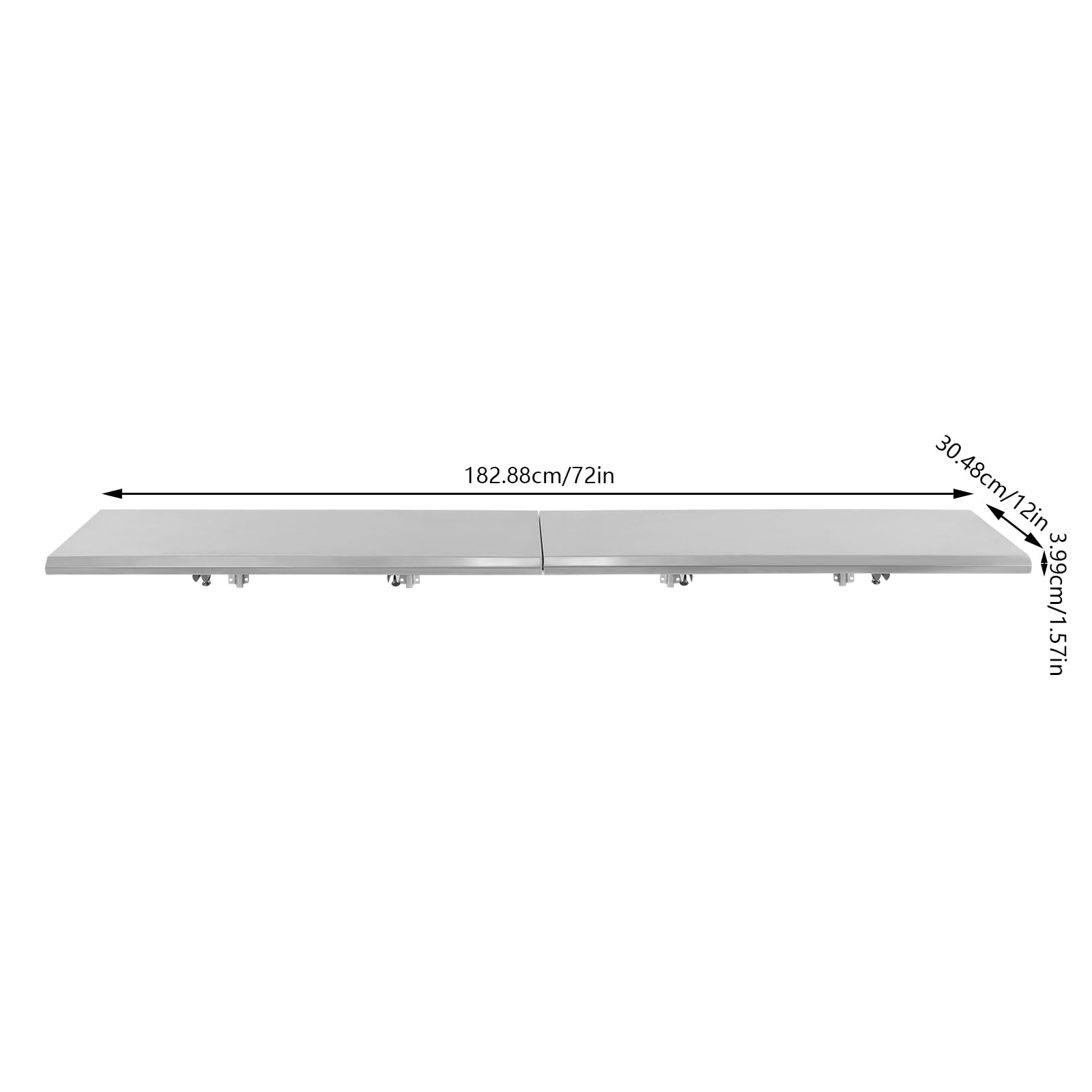 Emmliy Food Truck Shelf, 72" x12β Stainless Steel Drop Down Foldable Food Cart Concession Window Serving Shelf, Wire Drawing Surface (72" x12β)