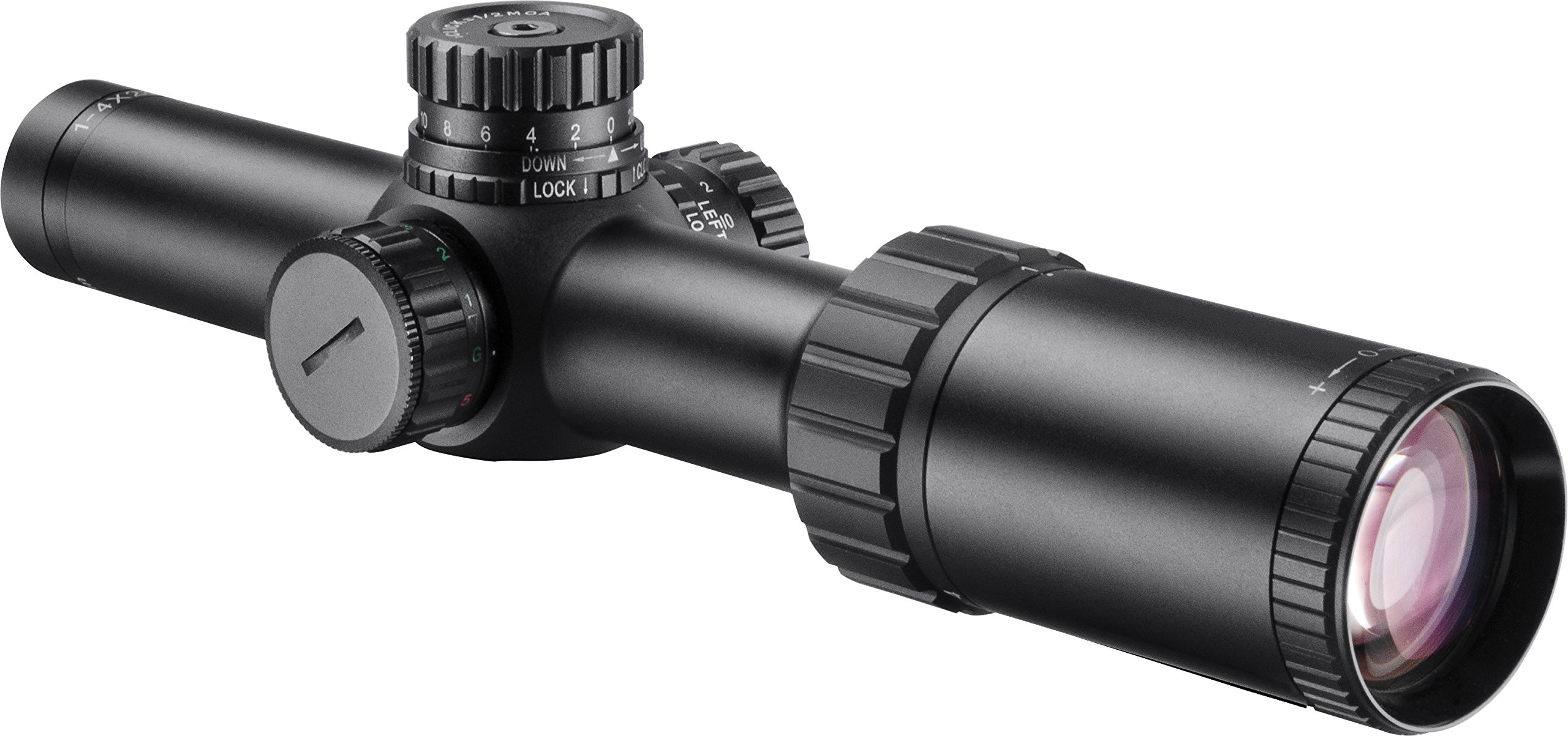 BARSKA Level HD 1-4x24mm Level HD Riflex, 40mm, Black (AC12798)