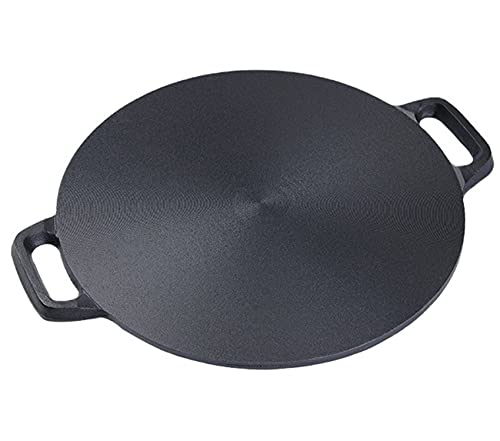Bruntmor Pre Seasoned Cast Iron 12 inch Crepe Pan Set - 5 Piece Kitchen Pancake Grill Pan, Camping Skillet, Pizza Pan, Fry Pan