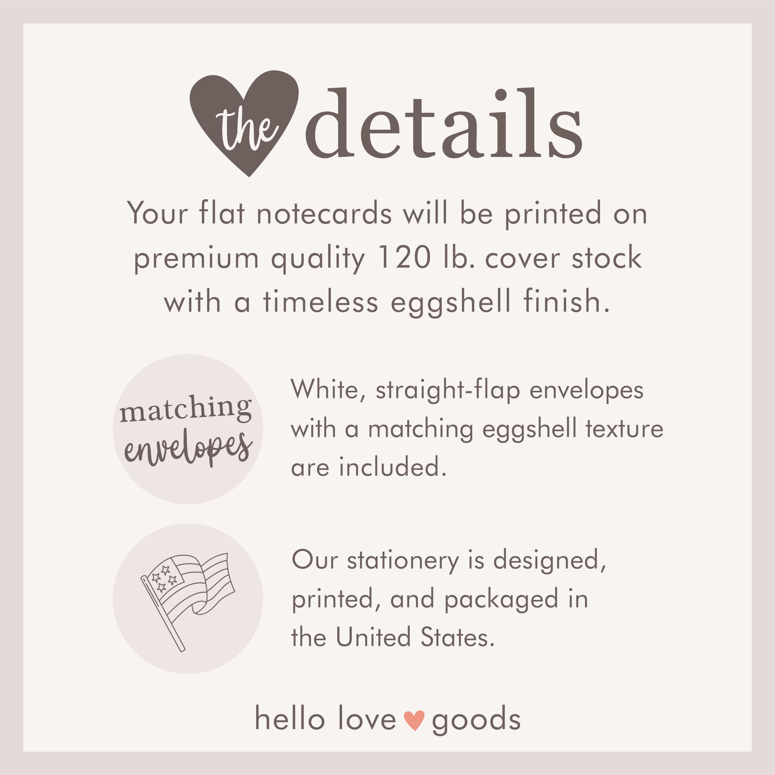 Hello Love Goods Sympathy Acknowledgement Cards, Personalized Funeral Thank You Cards with Poem and Pink Flowers - 5.5x4.25 Flat Notecards with Envelopes