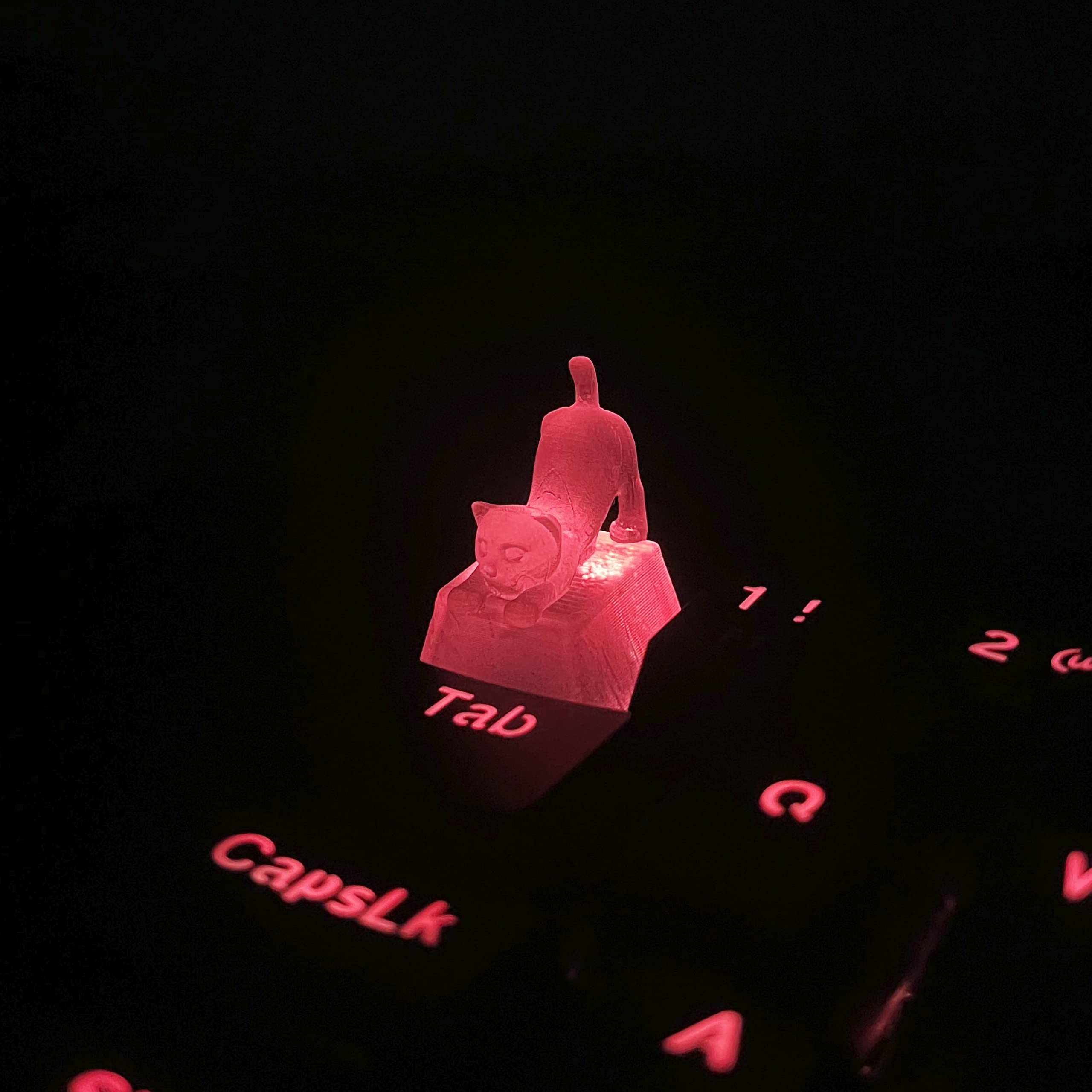Custom Keycap for Mechanical Gaming Keyboard - Design CAT Playing - Artisan Cherry MX Made in Resin with Universal Compatibility - Unique Gift Idea (Cute Cat Playing)