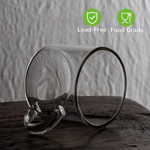 Mfacoy Espresso Cups Set of 6 (Buy 4, get 2 Free), 4 oz Glass Espresso Coffee Cups, Small Espresso Mugs With Handle For Hot or Cold Latte, Tea, Gift for Espresso Lovers, Microwave Dishwasher Safe