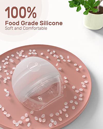 Grownsy Manual Breast Pump, Silicone Milk Collector Shells for Breastmilk, Wearable Breast Milk Catcher for Breastfeeding, Kick-Proof with Sealed Flange, Breastfeeding Essentials for Nursing Newborns