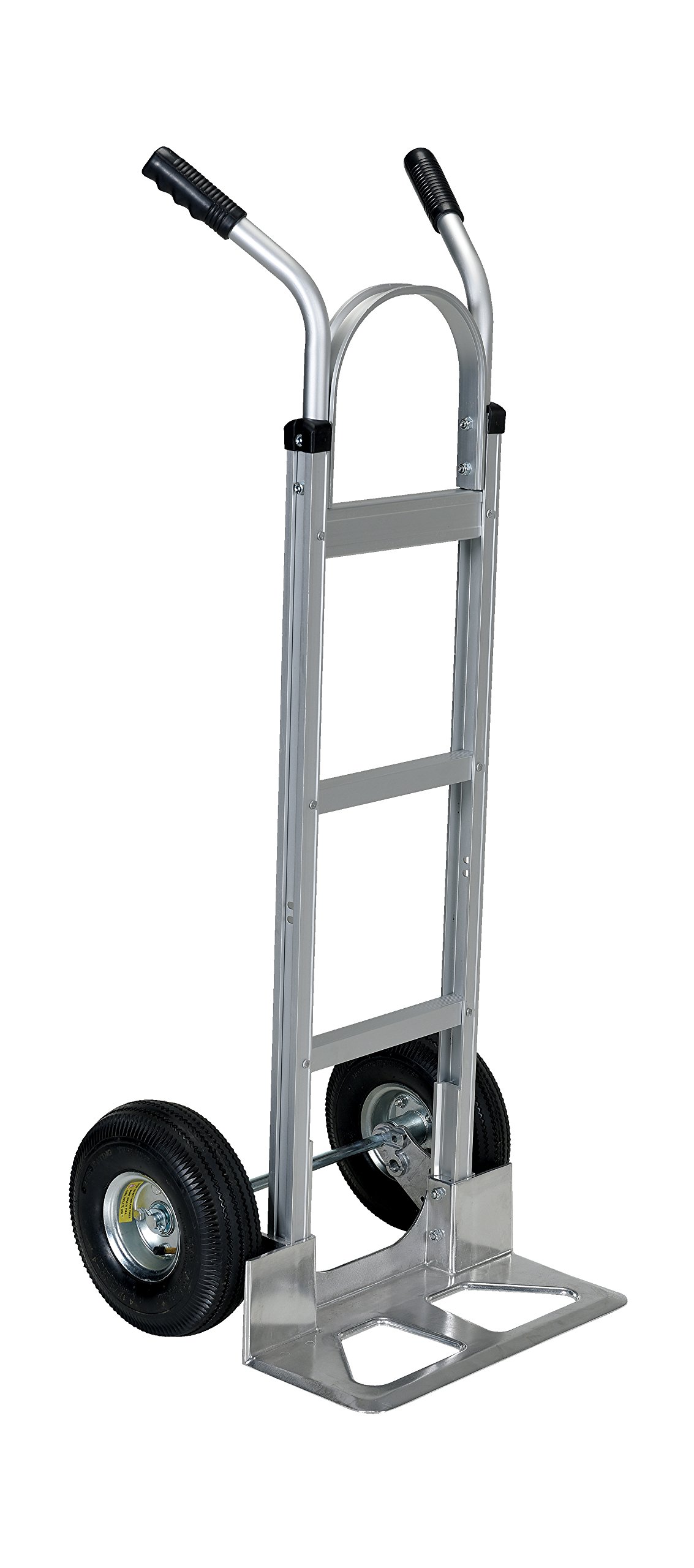 Vestil DHHT-500A Aluminum Hand Truck with Dual Handle, Pneumatic Wheels, 500 lbS Load Capacity, 49" Height x 20-1/4" Width x 18" Depth