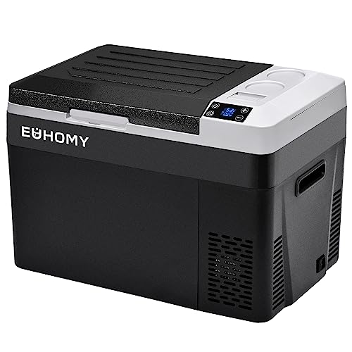 EUHOMY 12 Volt Refrigerator, 32QT(30Liter Portable Freezer Fridge, Car refrigerator with 12/24V DC & 110-240V AC, Electric Compressor Cooler for Camping, Travel, RV, Truck, Outdoor or Home use.