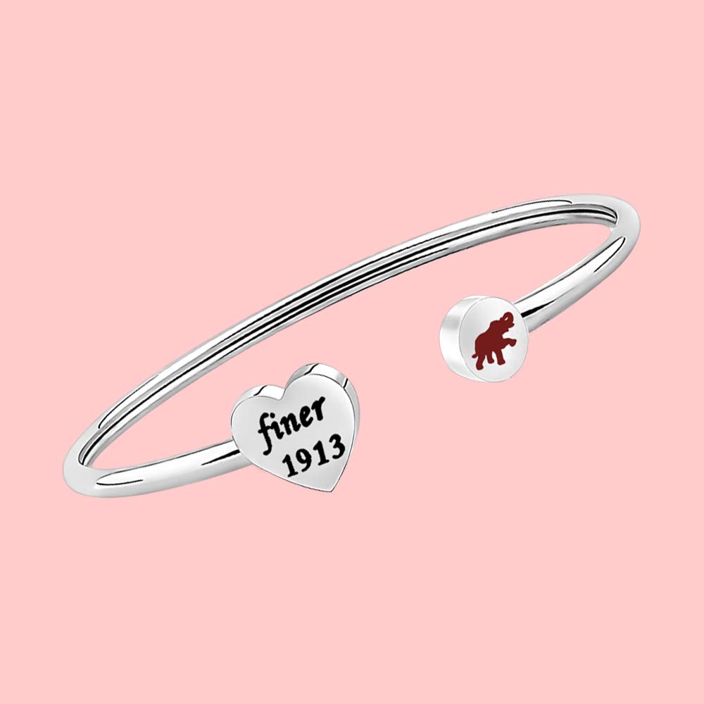 BAUNA Bangle Finer Theta Sorority Bracelet Lucky Elephant Sisterhood Gift (Finer Bracelet)