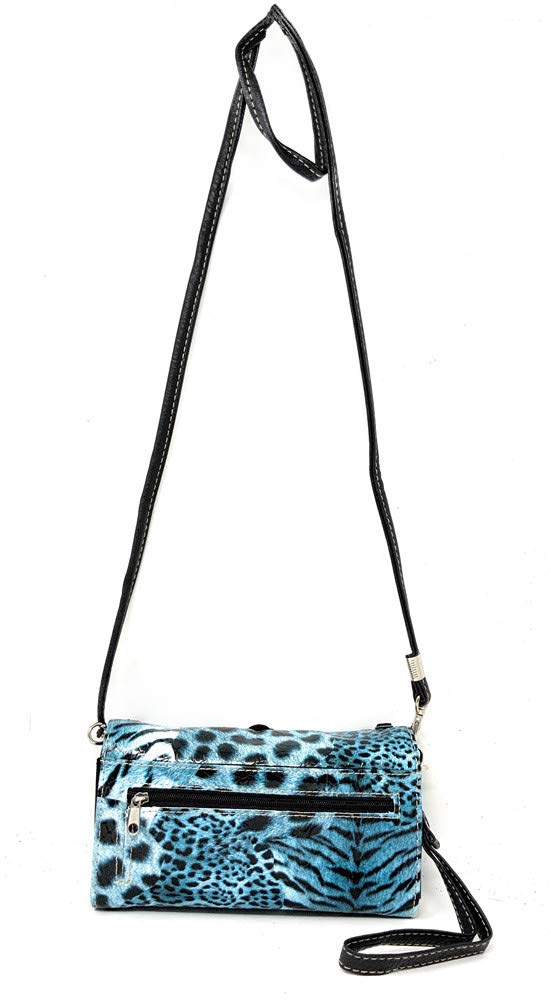 Premium Rhinestone Cross Buckle Leopard Concealed Carry Handbag with Matching Wallets in 2 colors (Pink buckle wallet only)