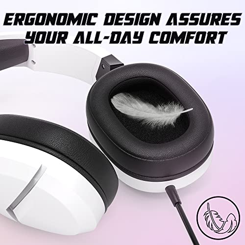 WolfLawS TA1000 Gaming Headset for Xbox Series X/S, Xbox One, PS5, PS4, PC, Switch & Mobile with Removable Mic, Bass Surround Sound, Memory Foam Ear Pads
