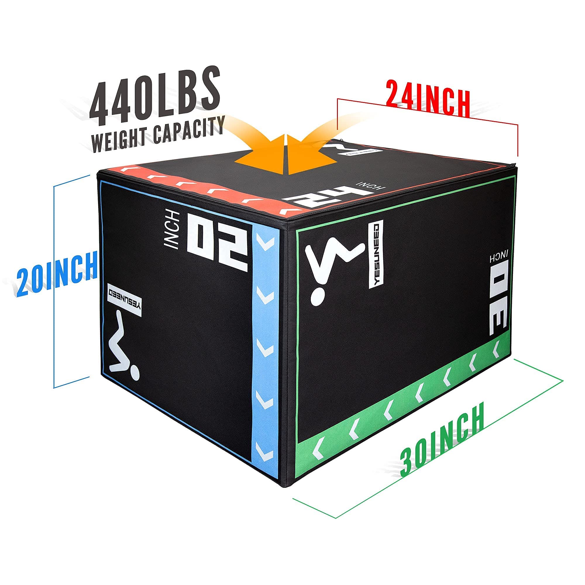 Holleyweb 3 in 1 Foam Plyometric Jump Box Jump Training & Conditioning-Plyo Jump Box for Jump Training Fitness Workout Exercise