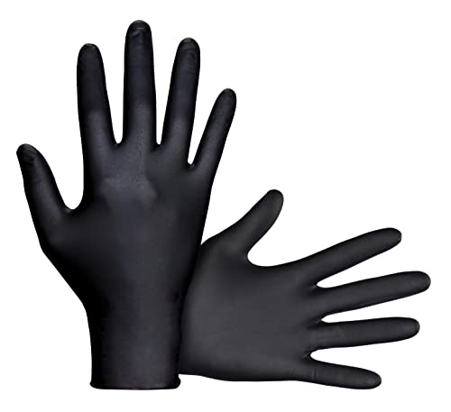 Raven Powder Free Nitrile Disposable Gloves 7 Mil - Sm Latex Free, Chemical + Puncture Resistant, Textured Grip, Single Use for Automotive, Industrial, Janitorial, MRO, Food Service 66516