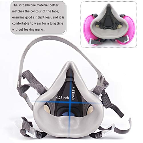 MOARON Reusable Half Facepiece, Half Facepiece with Goggle, Protection from Dust and Organic Vapors, for Painting, Sanding, Polishing, Spraying, Decorating