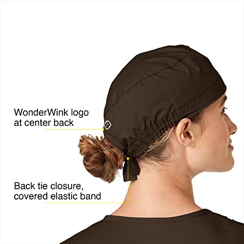 WonderWink WonderWORK Unisex Solid Scrub Cap β One Size Fits Most, Chocolate
