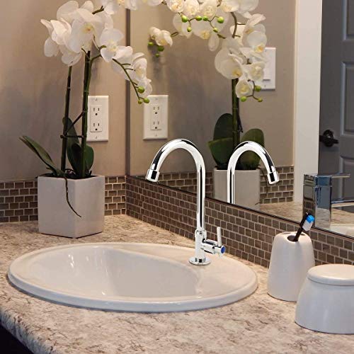 Cold Water Faucet Only, High Arc Single Handle One Hole Faucet for Kitchen Garden Bar Outdoor Boat Camper(Free Cold Water Supply Lines)
