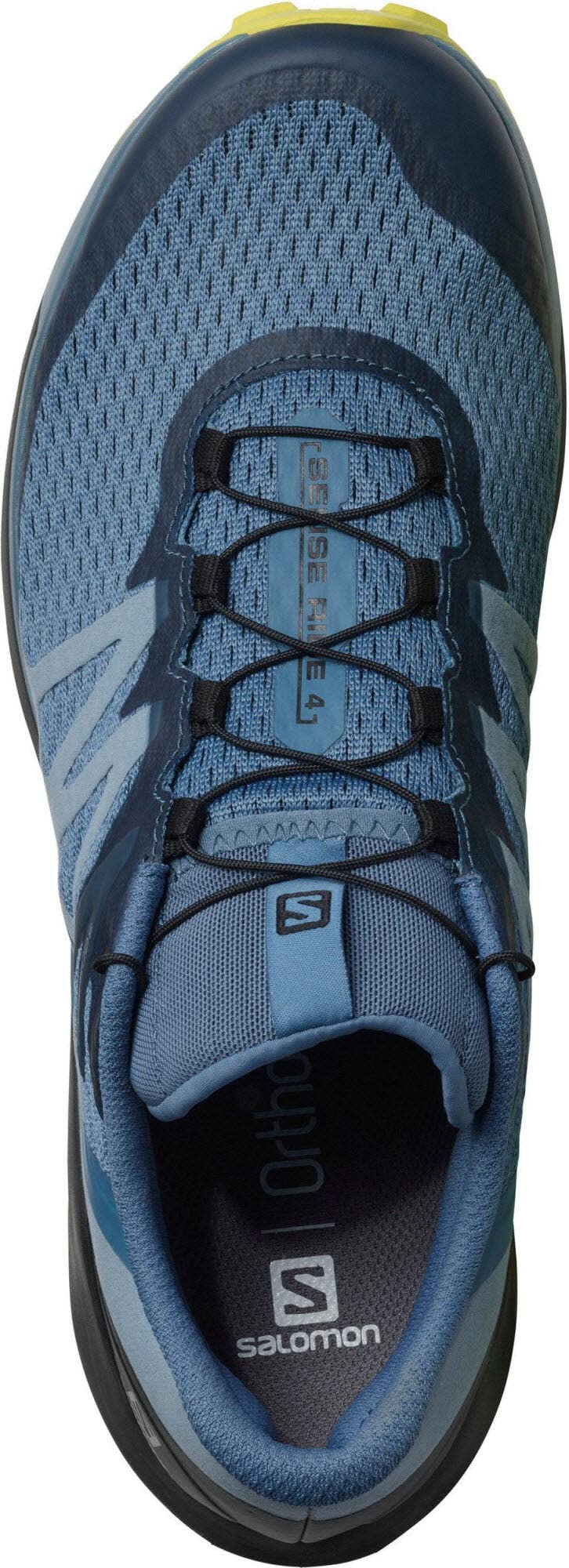 Salomon Sense Ride 4 Trail Running Shoes for Men, Copen Blue/Black/Evening Primrose, 9