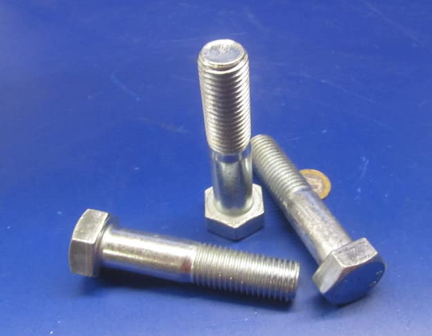 Class 8.8 Zinc Steel Bolts PT M20 x 2.5 mm x 90 mm Long, 3 Pcs