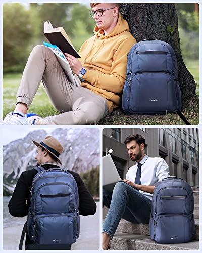 LIGHT FLIGHT Laptop Backpack for Men, Travel Backpack for Men Women bag with Charging Port Fits 17.3 Inch Computer, 40L Back Pack for Business Work College, Dark Blue