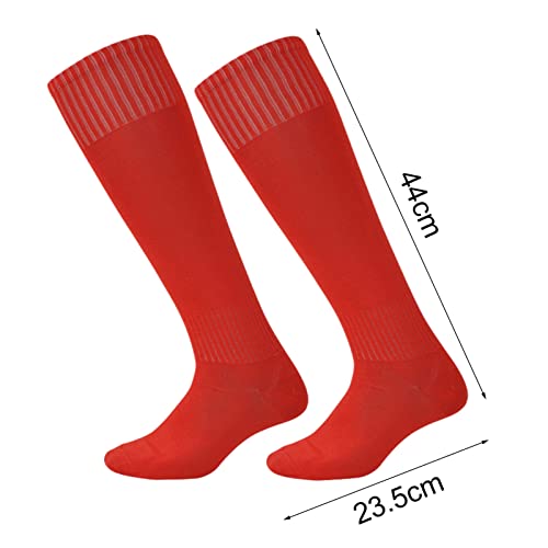 cdar Soccer Socks,Color Stretchy Compression Knee High Tube Socks Football Athletic Socks for Men Women Teens Red
