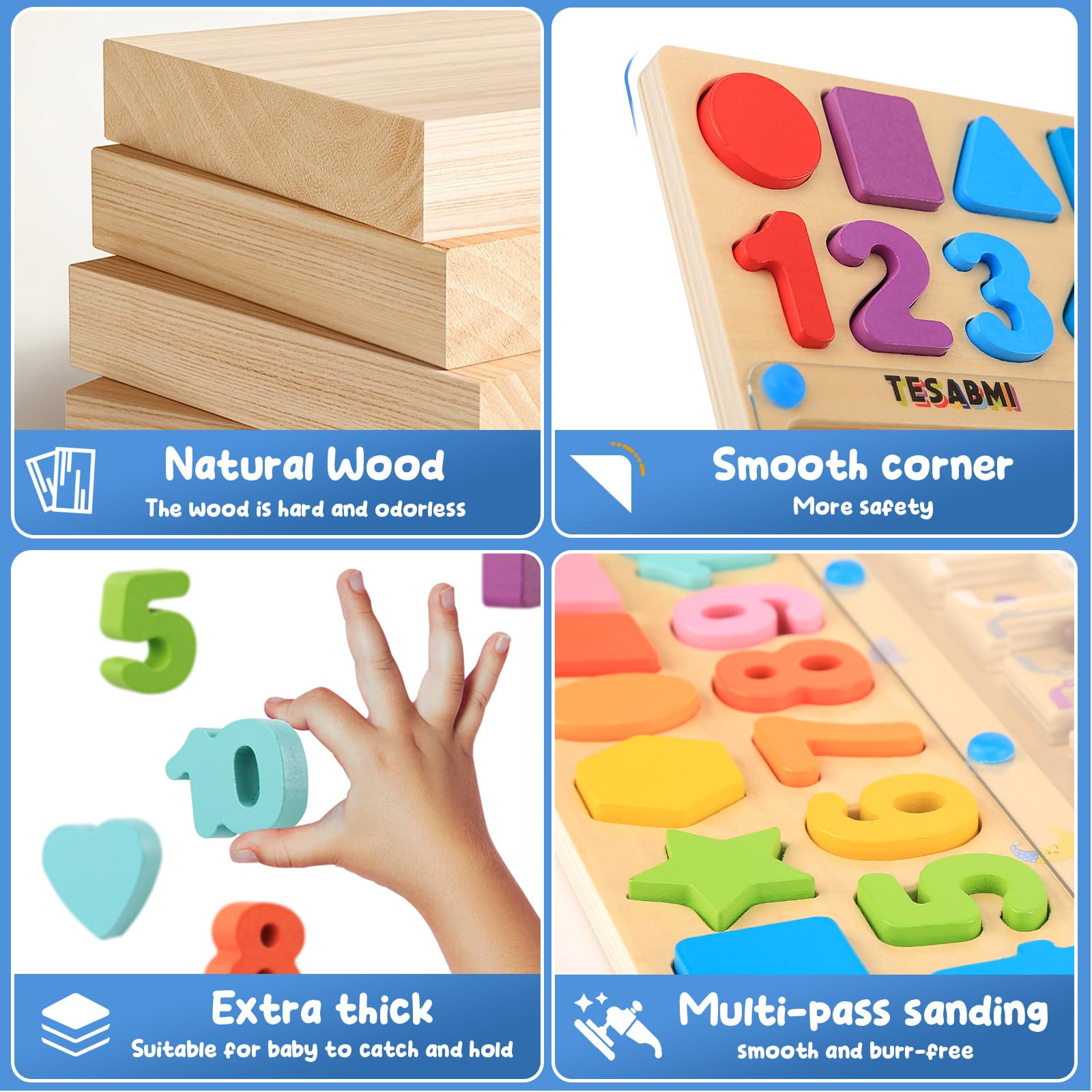 TeSabMi Montessori Screwdriver Board Set, Wooden Screw Driver Activities Tools Montessori Toys for 3 4 5 Year Old, Basic Skills Educational Sensory Learning Toy for Kids Toddlers Preschool