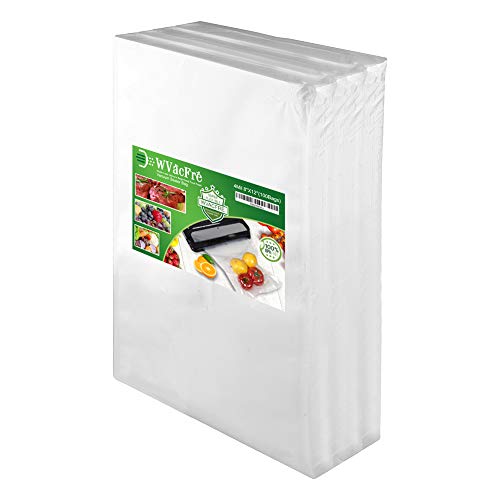 WVacFre 100 Quart Size 8x12Inch 4mil Food Vacuum Sealer Bags with Commercial Grade,BPA Free,Heavy Duty,Great for Food Vac Storage or Sous Vide Cooking