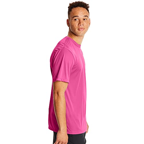 Hanes mens Sport Cool Dri Performance Tee Shirt, Wow Pink, Medium US