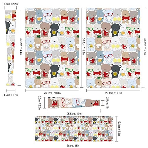Cute Teddy Bear Full Protective Skin Cover Design Wrap Decal Sticker Compatible with PS5 Digital Edition Console and Controller