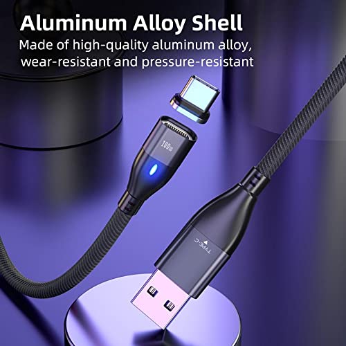 BoxWave Cable Compatible with VTech KidiBuzz G2 - MagnetoSnap PD AllCharge Cable (100W), Magnet PD 100W Charging Cable USB Type-C Micro USB for VTech KidiBuzz G2 - Jet Black
