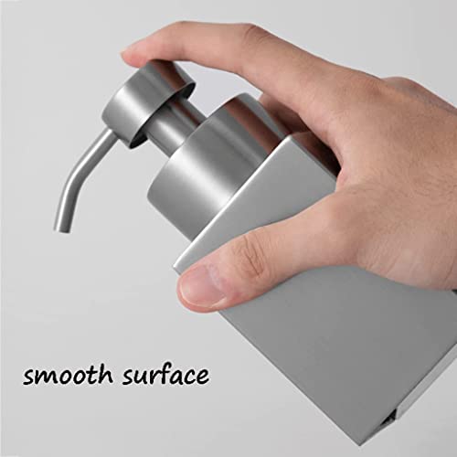 BREWIX Stainless Steel Soap Dispenser Square Frosted Foam Soap Pump for Home Kitchen Restroom Lotion Dispenser, 6.7 Oz / 200 Ml Soap (Color : Gray-2)