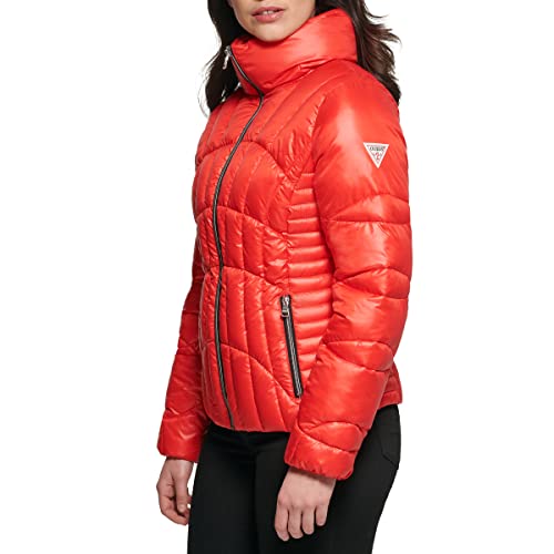 GUESS Fall, Puffer, Quilted Jackets for Women, HOT Crimson, Large