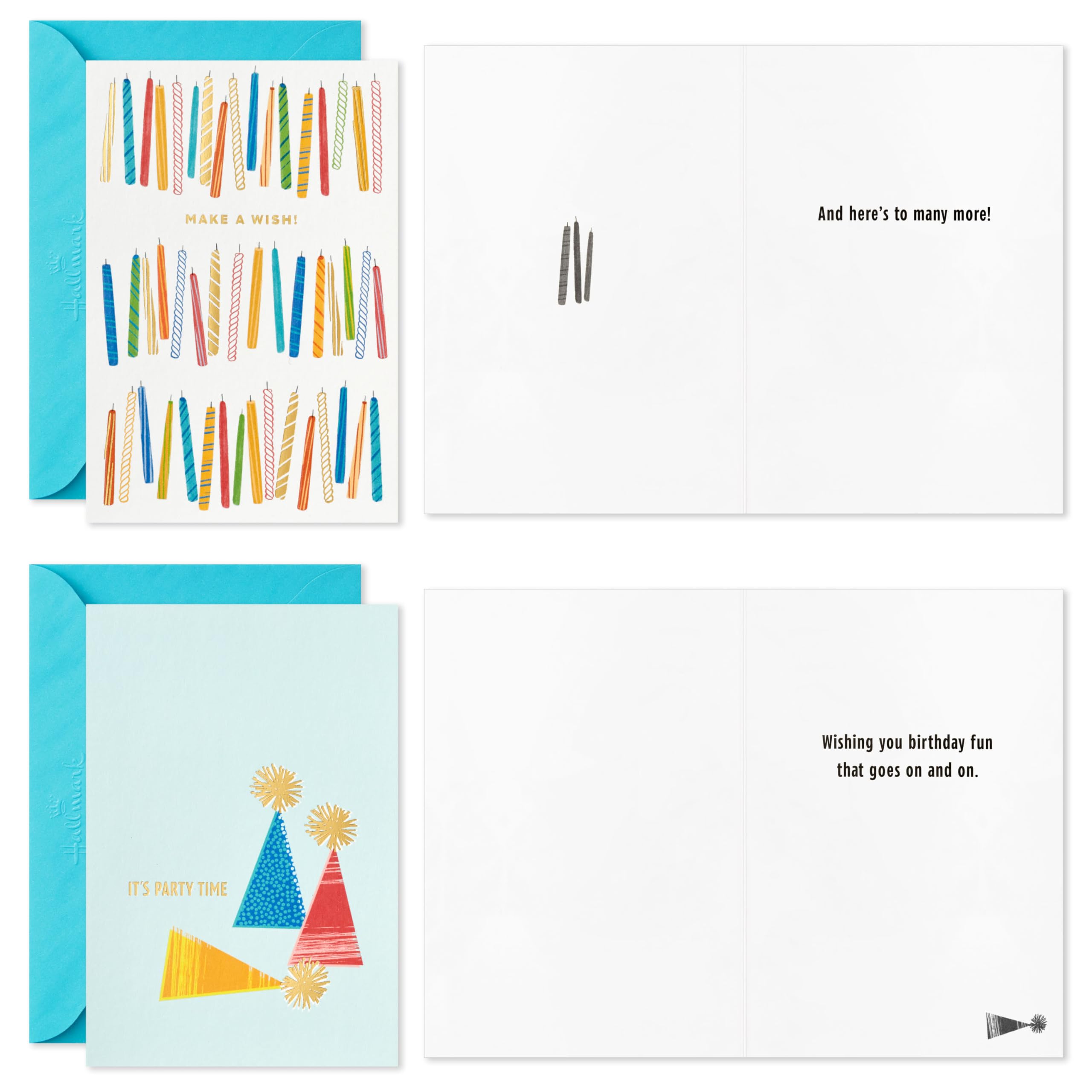 Hallmark Birthday Cards Assortment, 36 Cards with Envelopes (Party Time)