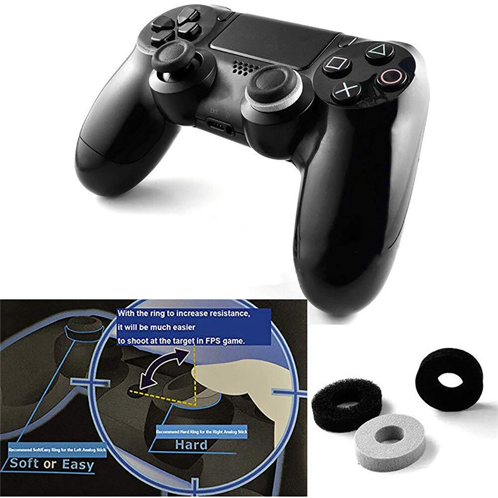 Ocity 1 Pair Thumbstick Assist Assistant Ring Replacement for PS5 Xbox One Switch Pro PS4 Sponge Auxiliary Ring Analog Stick Aim, hard