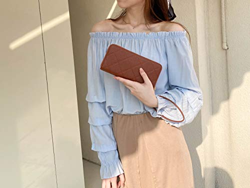 MKF Wallet Wristlet Handbag for Women – PU Leather Bag – Double Zipper Multi Compartment Designer clutch Purse