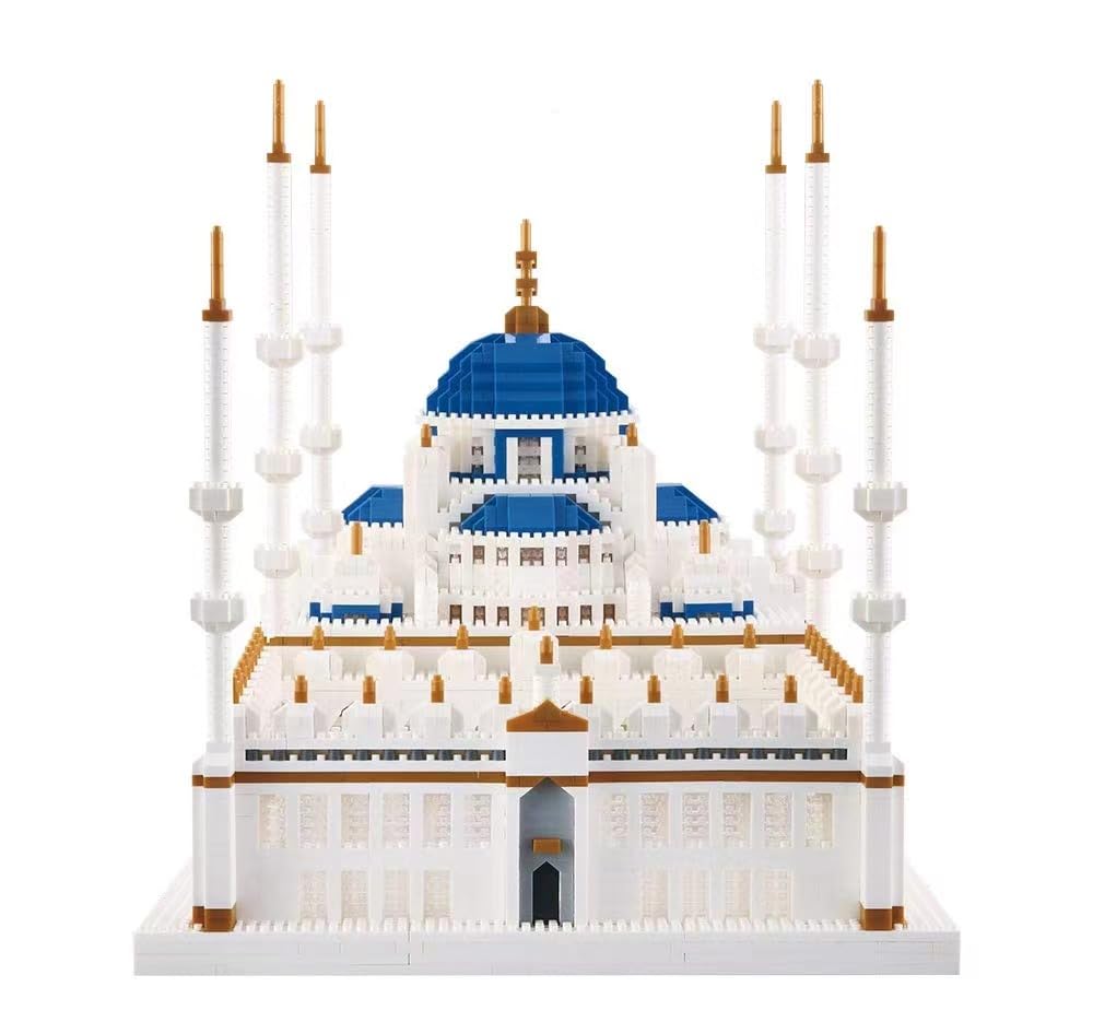 KLMEi Micro Building Blocks Set 6850 Pcs Blue Mosque Miniature World Landmark Architectural Construction Model for Adult and Children Age of 14+