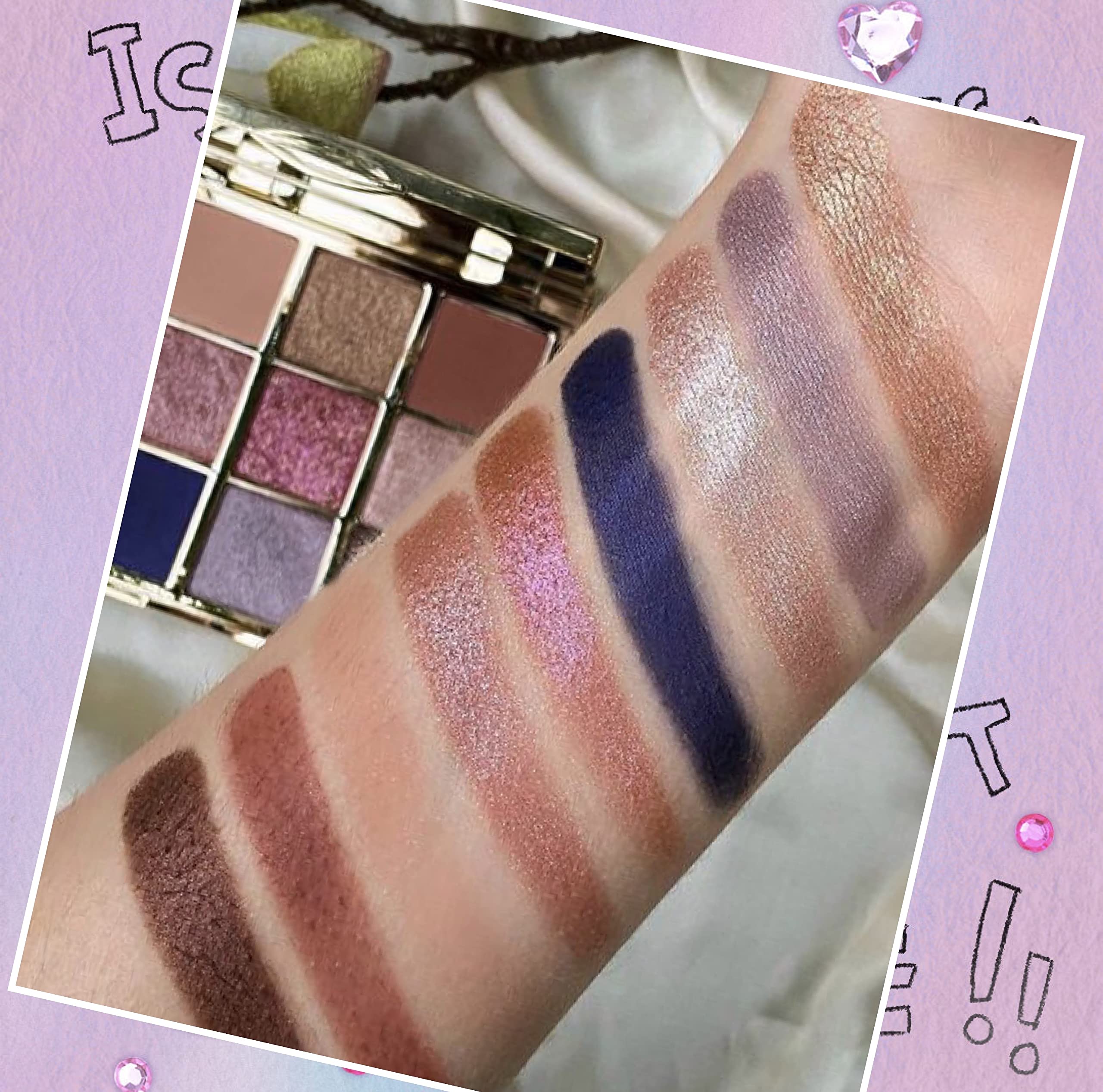 CATKIN Eyeshadow Palettes Sparkly Eyeshadow Matte and Glitter Makeup Matte Shimmer Highly Pigmented Makeup Palettes Eye shadow 9 Colors Neutral Cosmetic Eye Shadows