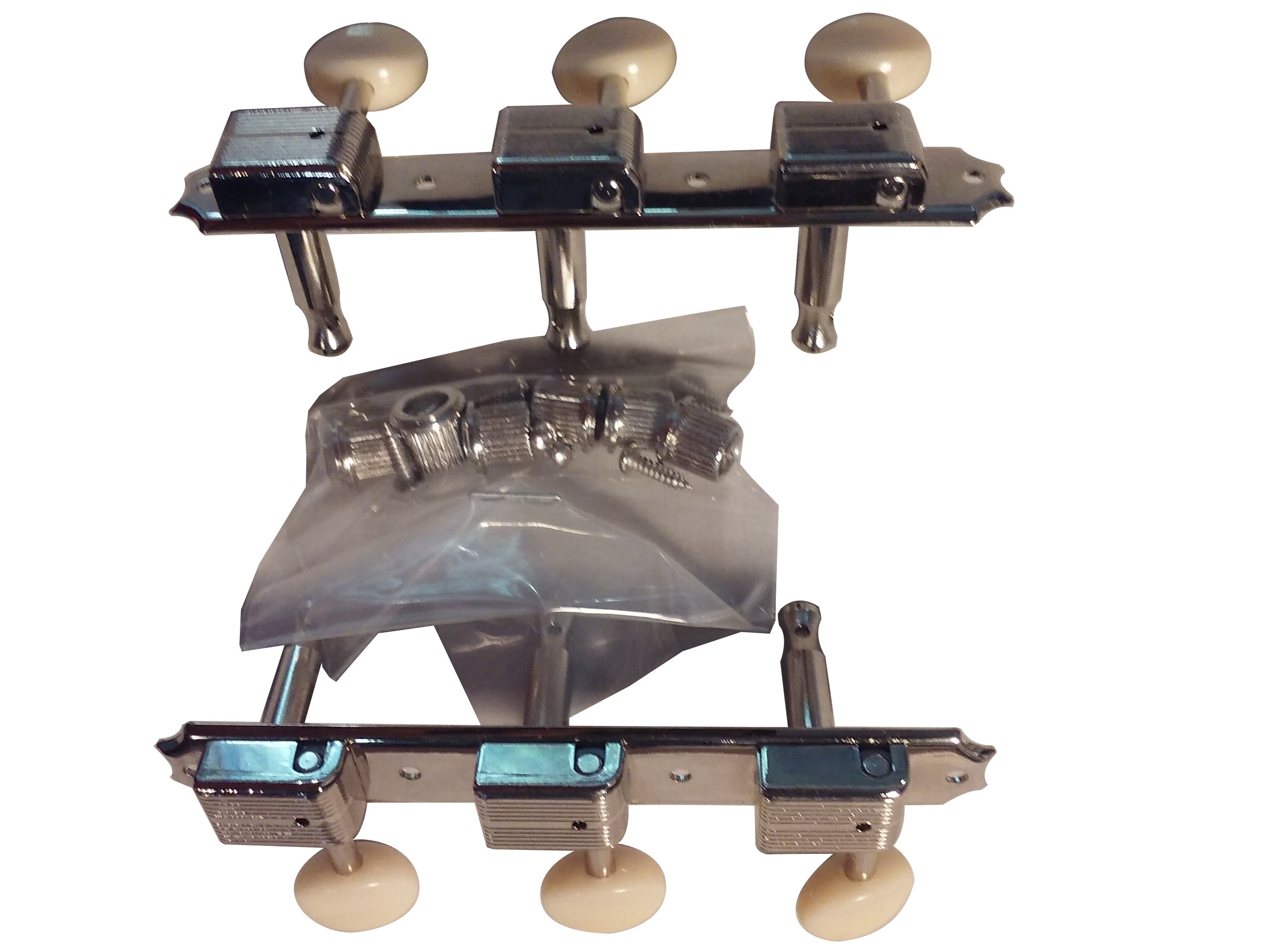 Kluson No-Line"3-On-A-Plate" Guitar Tuning Pegs W/Cream Buttons Fit Gibson Epi