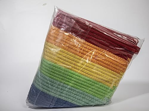 Zooawa Rainbow Storage Cotton Rope Baskets for Baby Room|Rainbow Baskets for Classroom | Baby Laundry Basket for Nursery Storage|Toy Baskets Organizer for Baby Rainbow Nursery Decor,14" x 12"