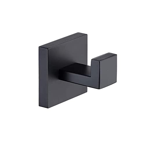 MOKIUER Towel Hooks for Bathroom Bath Robe Hook,Towel Holder Towel Hanger Coat Hooks Sponges Hangers Wall Mount Heavy Duty for Kitchen Garage Cabinet Closet Door,Matte Black,4 Pack
