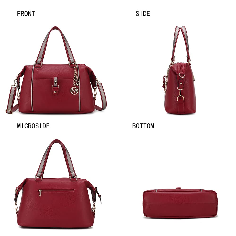 MKF Collection Lightweight Satchel Travel Bag for women, Vegan Leather Large Shoulder Handbag Purse