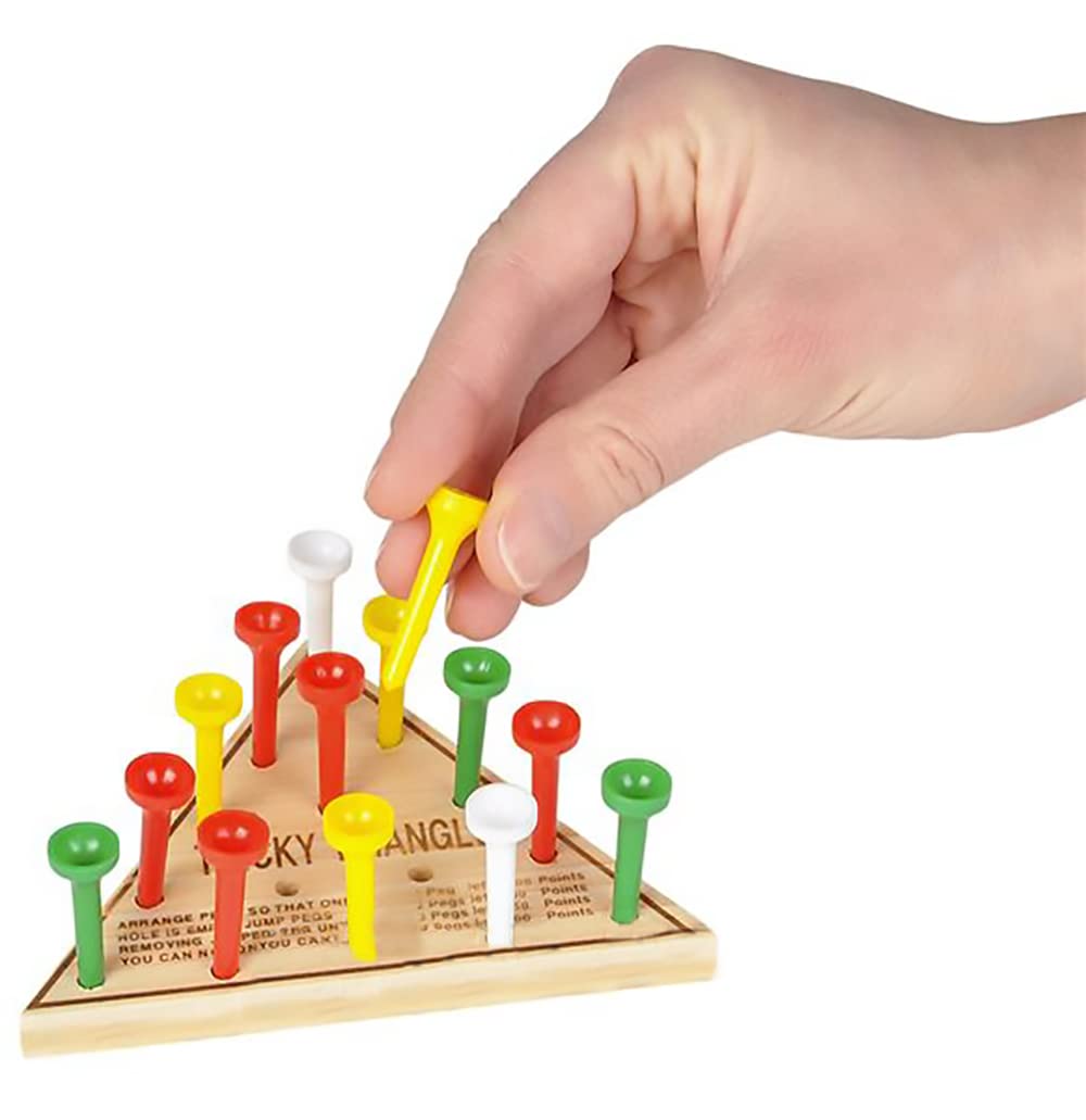 The Dreidel Company Classic Wooden Tic-Tac-Toe Board Games, Great for Prizes, 4.5" (Triangle Game, Single)