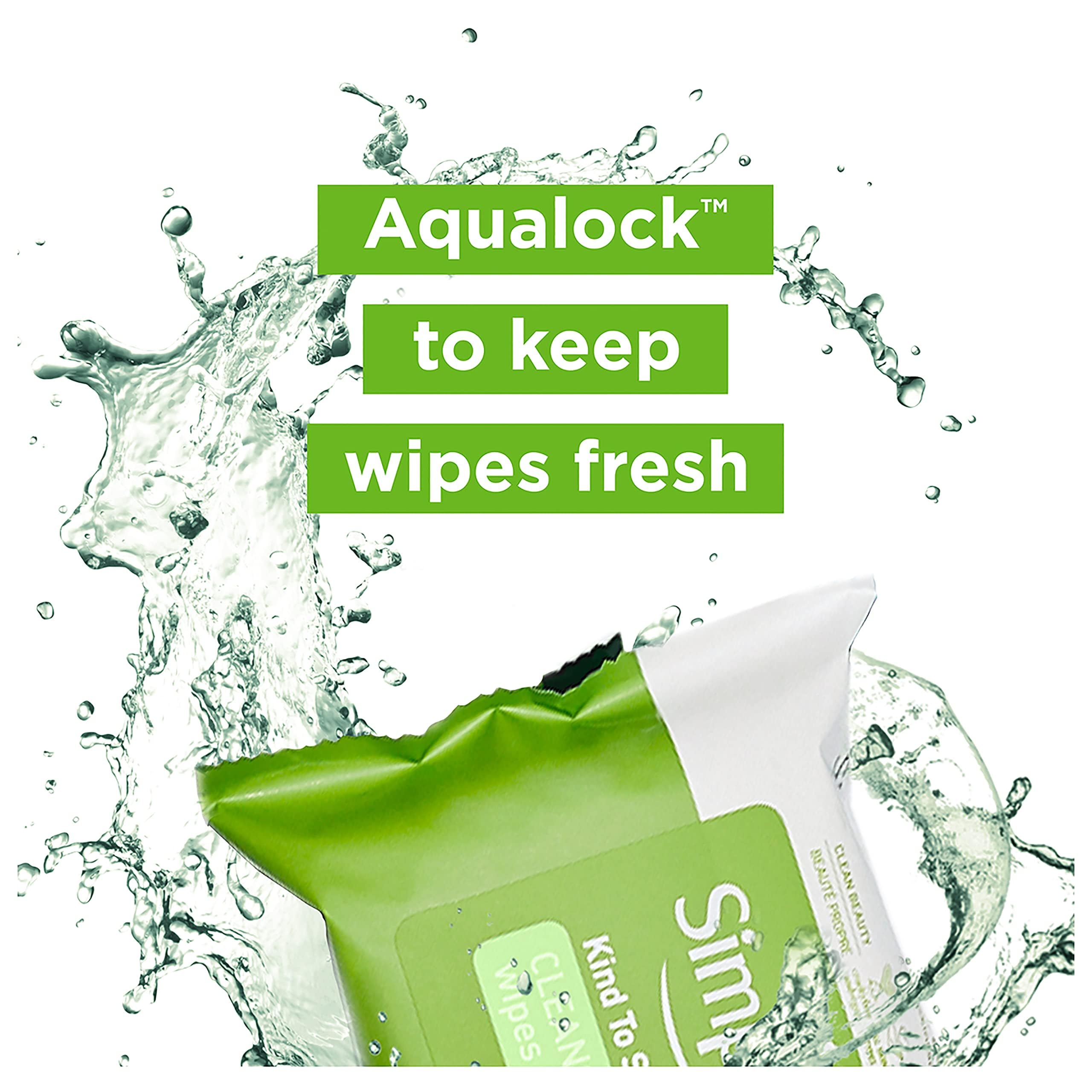 Simple Kind to Skin Facial Wipes Gentle and Effective Makeup Remover Cleansing Free from color and dye artificial perfume and harsh chemicals, 25 Count (Pack of 2)