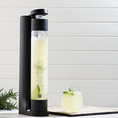 Twenty39 qarbo sparkling water maker Party Plus Bundle with 4 bottles, 3 aircharge caps and cleaning brush (Black)