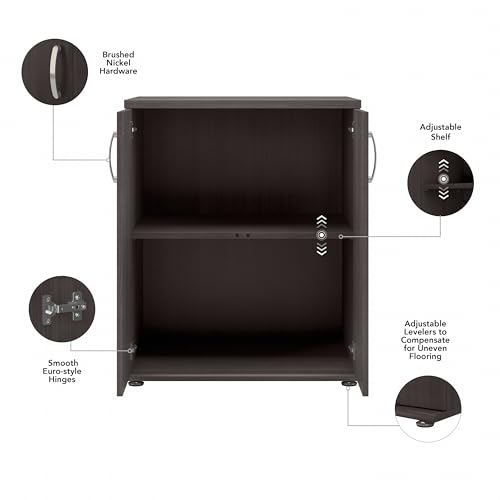 Bush Business Furniture Universal Laundry Room Storage Cabinet with Doors and Shelves, Storm Gray