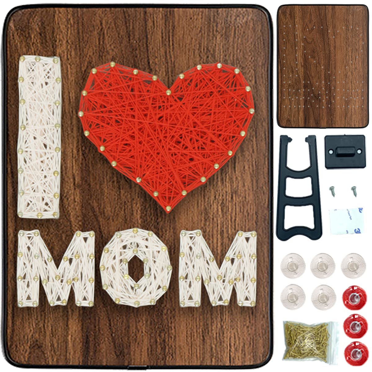 BAZIMA ALICE DIY String Art Kit for Beginner, DIY I Love Mom Craft Kit,Unique Gift,Craft Kit for Holidays