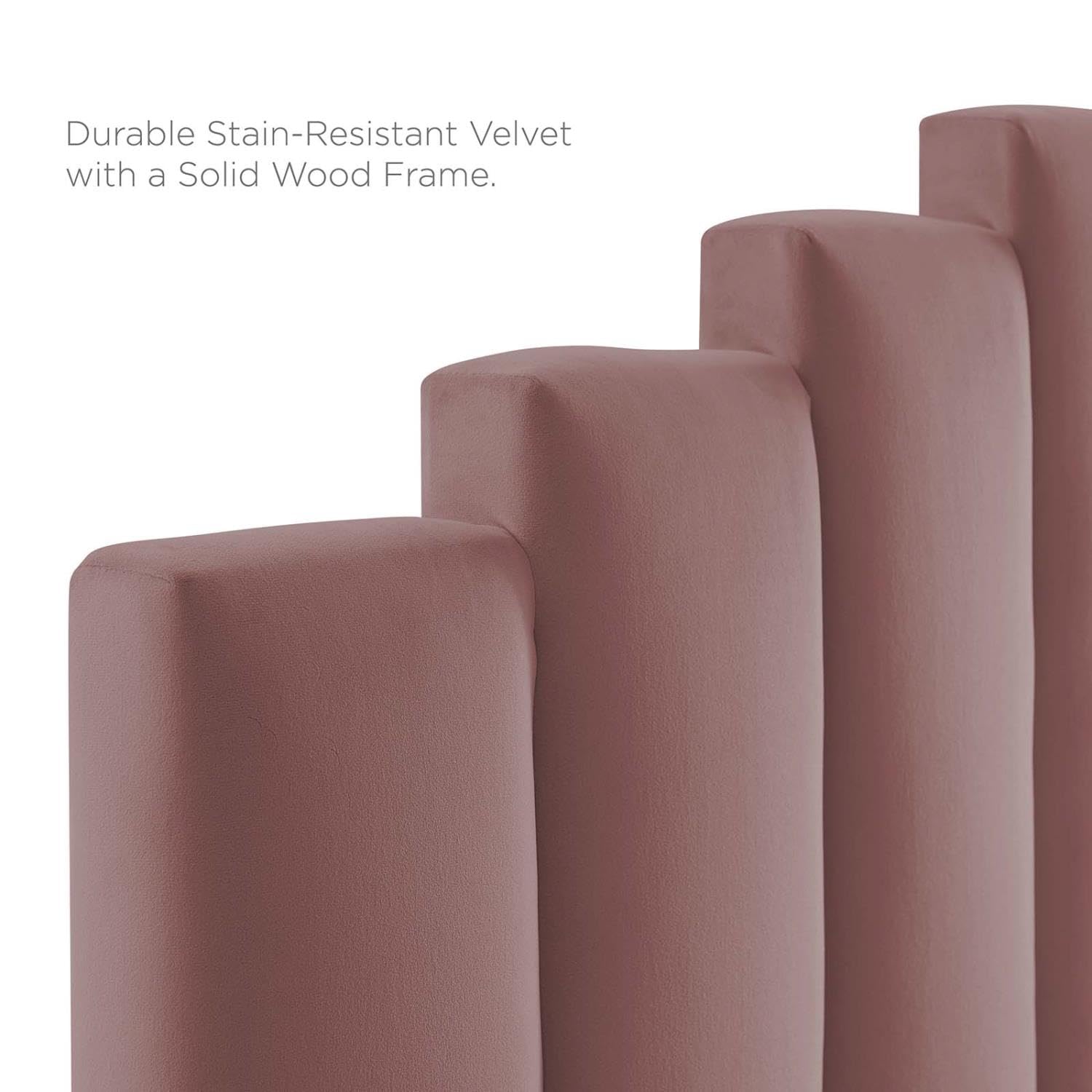 Modway Noelle Performance Velvet Full/Queen Headboard in Dusty Rose