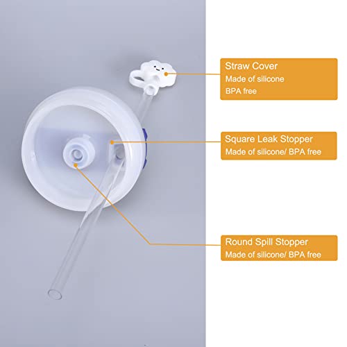 Spill Stopper Set for Stanley Cup 1.0 40oz / 30oz, 6pcs Silicone Leak Proof Straw Stopper Plug for Stanley Tumbler with Handle, With 2 Straw Cover Cap, 2 Lid Leak Stopper, 2 Anti Spill Stopper