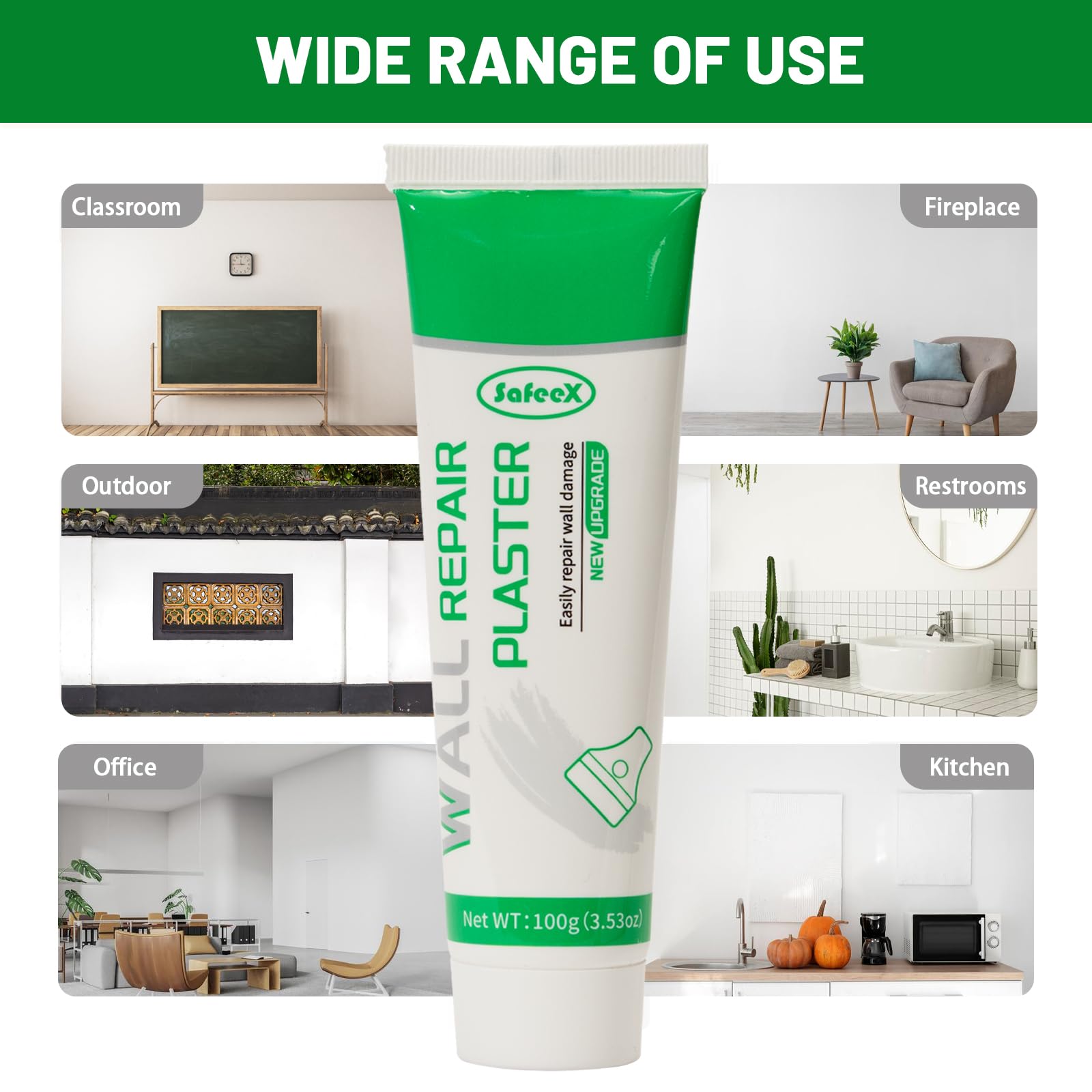 Drywall Repair Kit, 2 Pack Wall Mending Agent, Spackle Wall Repair Patch Kit with Scraper, Wall Surface Putty Repair Holes Fill and Quick Repair Crack for Home Wall by DOKLY