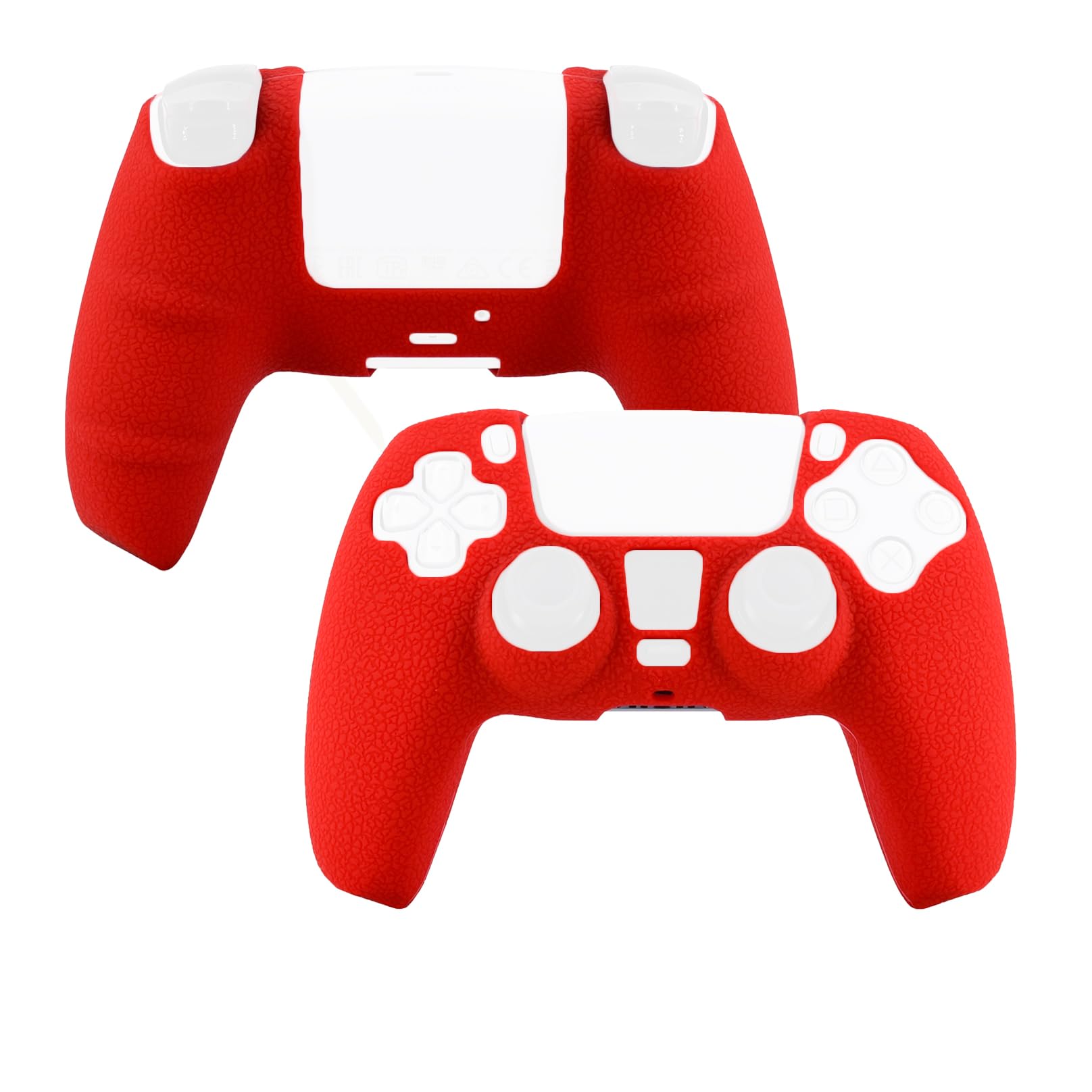 PS5 Controller Grips,Pandaren PS5 Controller Skin Texture Pattern Cover for Sony PlayStation 5 Sweat-Proof Anti-Slip Silicone Cover Hand Grip x 4 with 8pcs FPS Pro Thumb Stick Cap Protector(Camou)