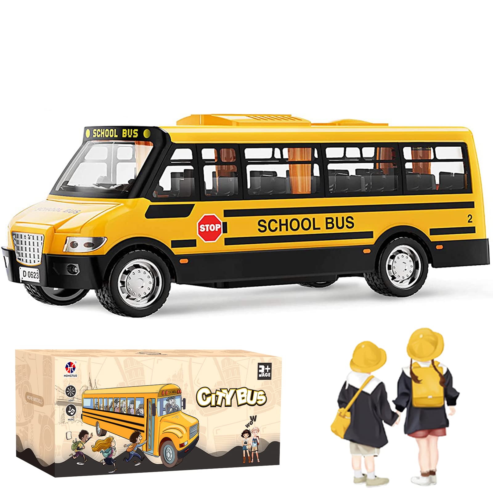 HONGTUO School Bus Toys for Toddlers 1:48 die-Casting Toy car Preschool Children boy Girl Toy car 3, 4, 5, 6 Years Old…